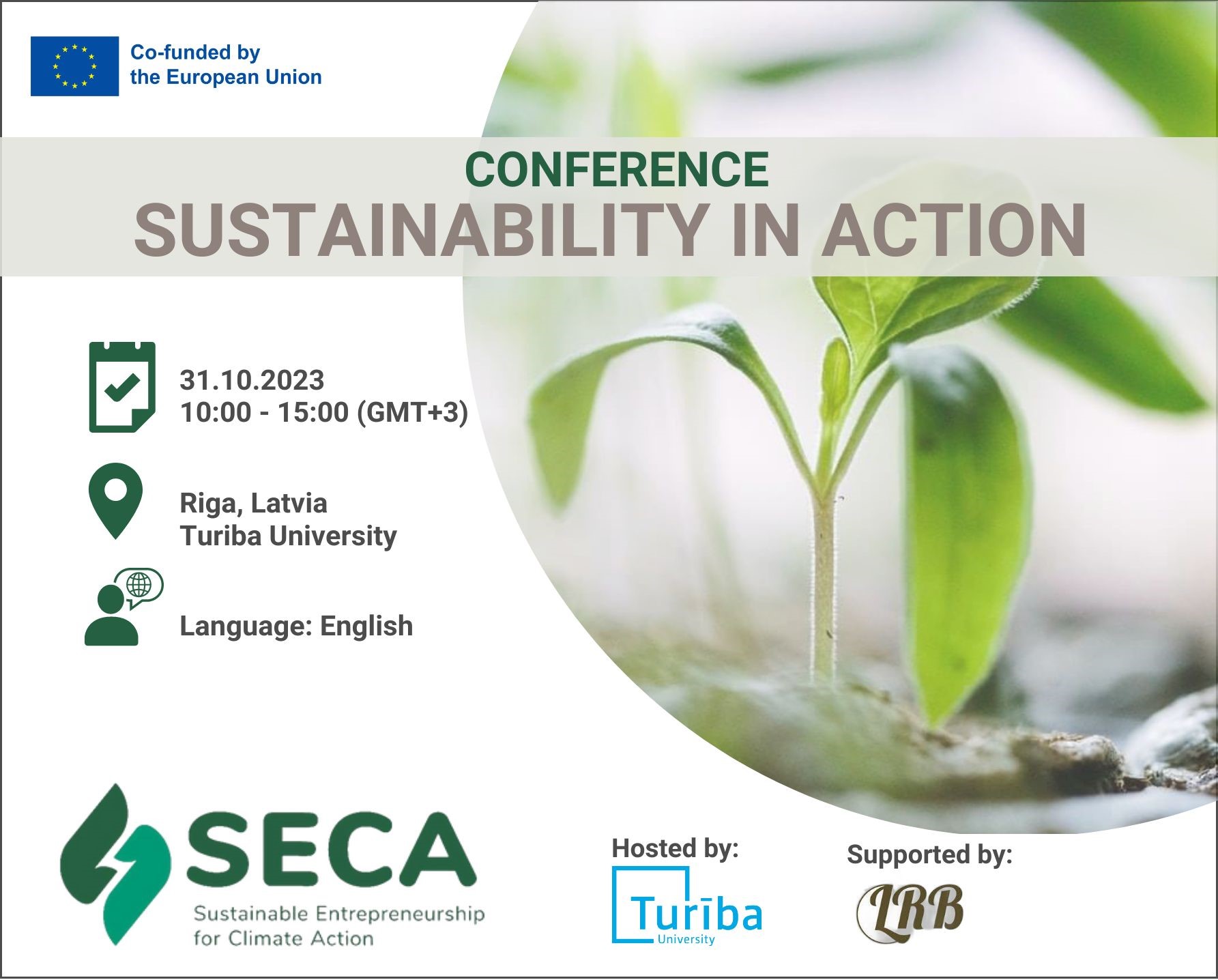 Participate in conference “Sustainability in action” - 28.09.2023 - NEWS - Turība University