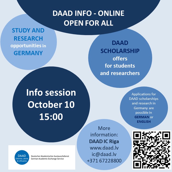 DAAD scholarship offers and information session on October 10 - 06.10. ...